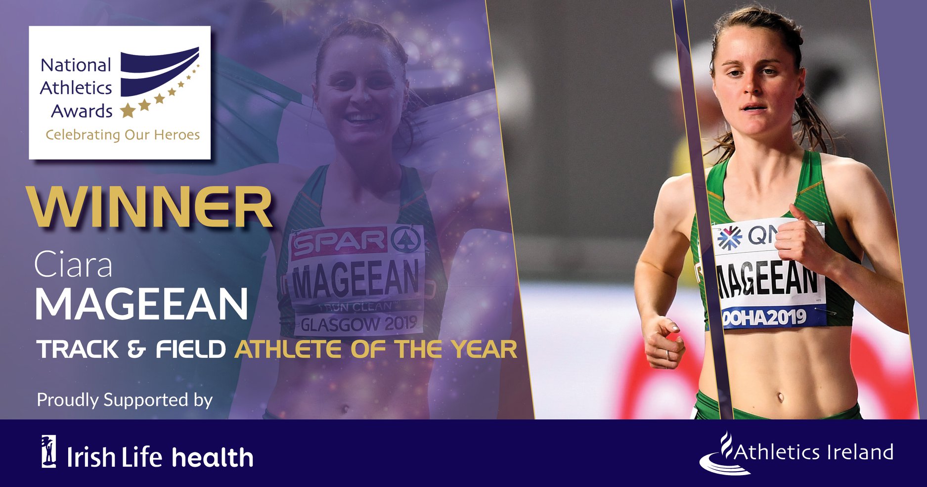 Ciara Mageean crowned Athlete of the Year at the 2019 Irish Life Health ...